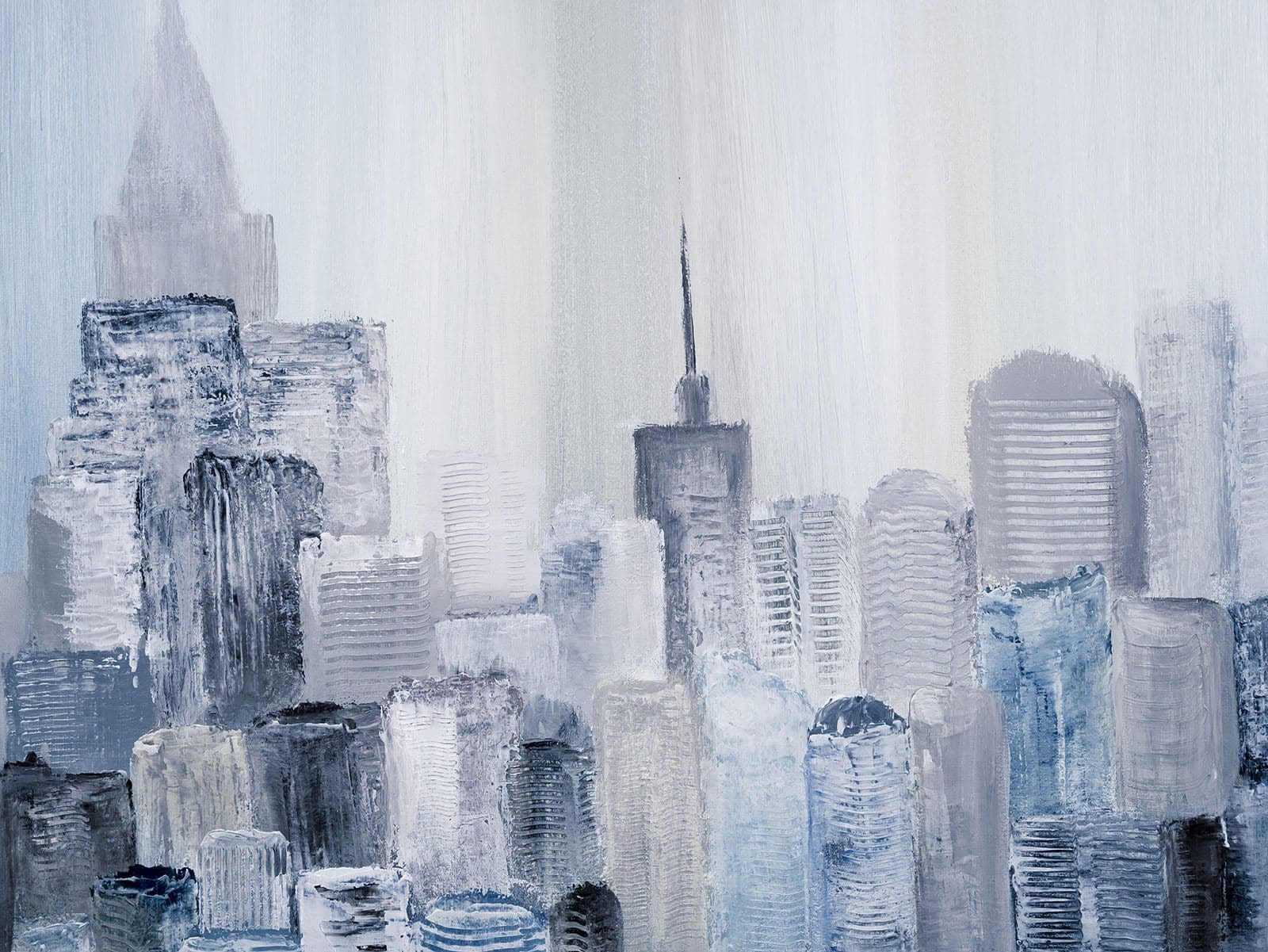 Abstract city of acrylic painting on canvas – Merawalaprint - Cityscapes